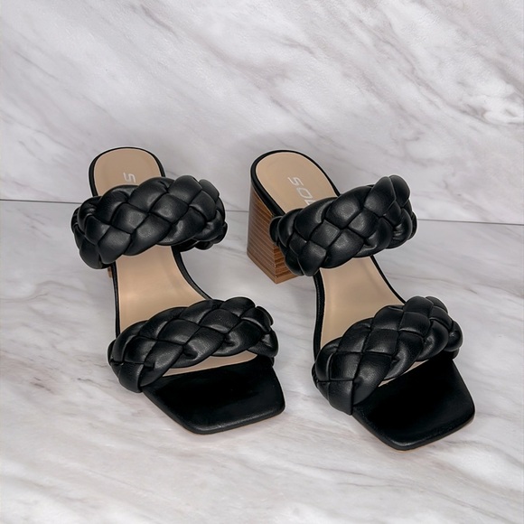 Soda | Shoes | Maya Braided Heels In Black | Poshmark